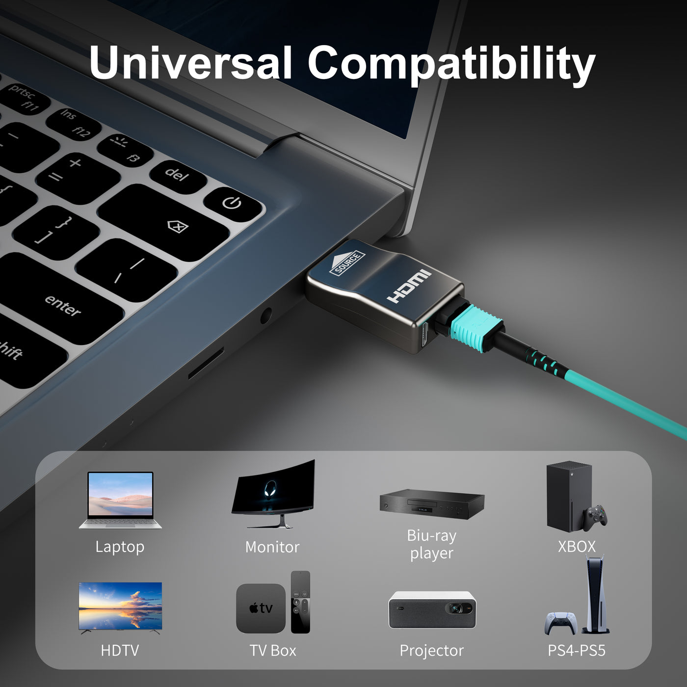 RUIPRO 8K Detachable Pure Fiber Optic HDMI 2.1 Cable, Ultra High Speed